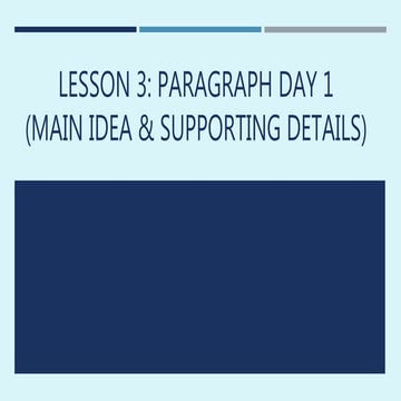 Lesson 3 paragraph day 1 | PPTX