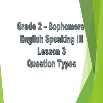 Lesson 3- Question Type in English Grammar | PPT