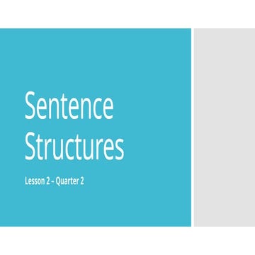 Lesson 3- Sentence Structures (Grade 8 Lesson) | PPTX
