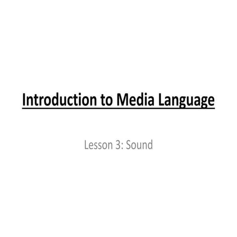 Lesson 3 - Sound | PPT