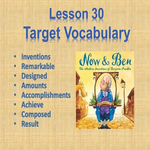 Lesson 30 - Now and Ben - 2018 | PPT