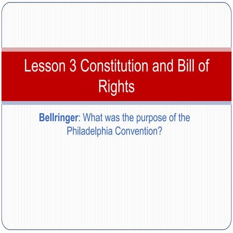 Lesson 3 Constitution and Bill of Rights | PPT