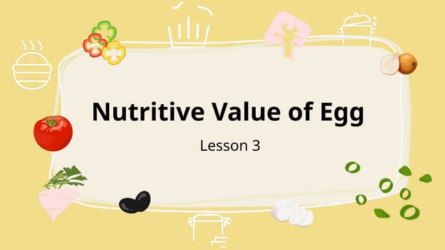 Nutritional value of egg | PPTX