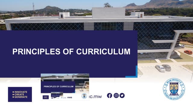 PRINCIPLES OF CURRICULUM | PPTX
