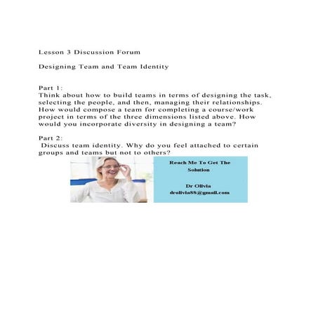 Lesson 3 Discussion ForumDesigning Team and Team Identity.docx