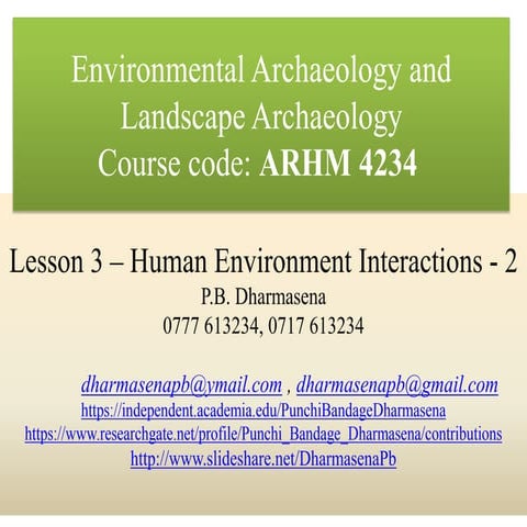 Lesson 3 human envt. interactions 2 | PPT | Free Download