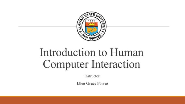 Lesson 3 Introduction To Human Computer Interaction Pptx