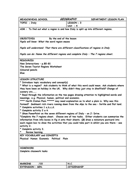 Lesson Plan 4 Europe | PDF