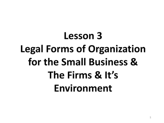 Lesson 3 OMTE 001 Legal Forms Of Organization For The Small Business lesson-3-omte-001-legal-forms-of-organization-for-the-small-business