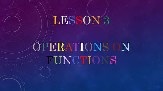 Lesson 1 INTRODUCTION TO FUNCTIONS | PPTX