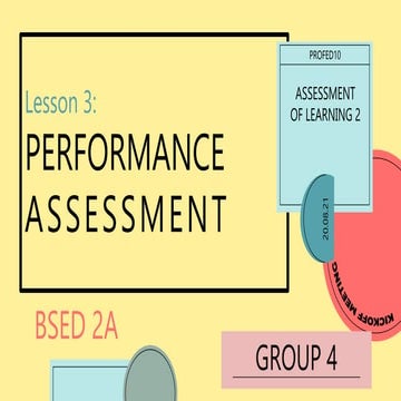 CHARACTERISTICS OF A GOOD PERFORMANCE ASSESSMENT | PPTX