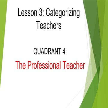 Categorizing Teachers Lesson 3 Quadrant 4 | PPT