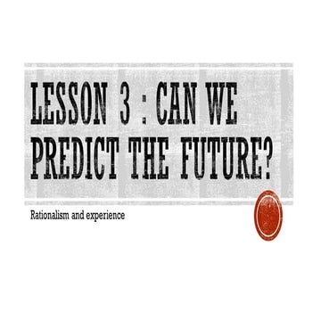 Can we predict the Future | PPT