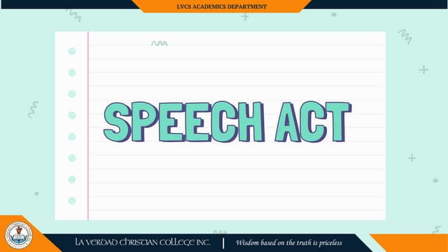 Types of speech act | PPTX