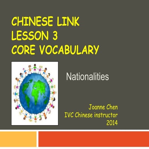 Chinese link textbook Lesson 3 vocabulary | PPT