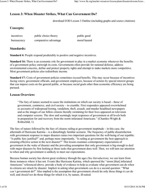 Federalism Comparing Government Response in Hurricane Katrina v.docx ...
