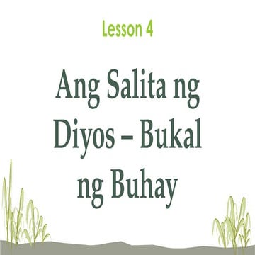 Post Encounter Lesson 4, Ang salita ng Diyos | PPTX