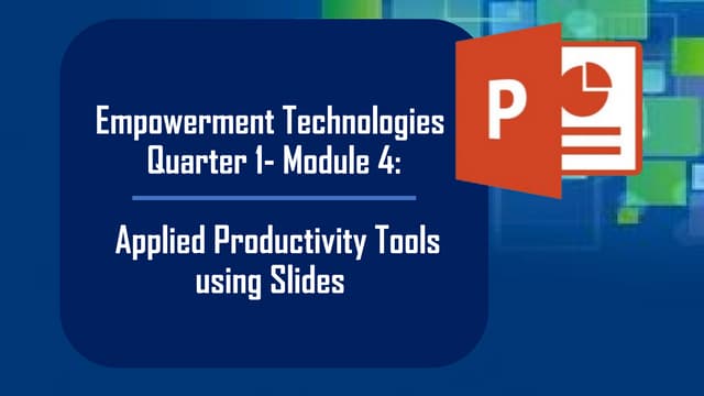 Lesson 4 2 Applied Productivity Tool Slides Pptx