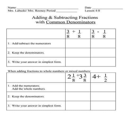 Lesson 4 8 add & sub fract & mixed numbers | DOC