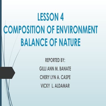 LESSON 4-Composition of environment,balance of nature and why we need ...