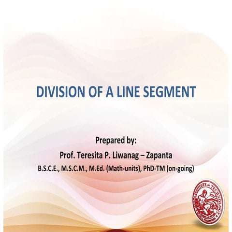 Lesson 4 division of a line segment | PPT