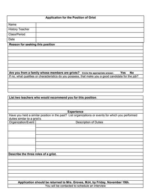 Lesson 1 west african elements of civilization chart | PPT