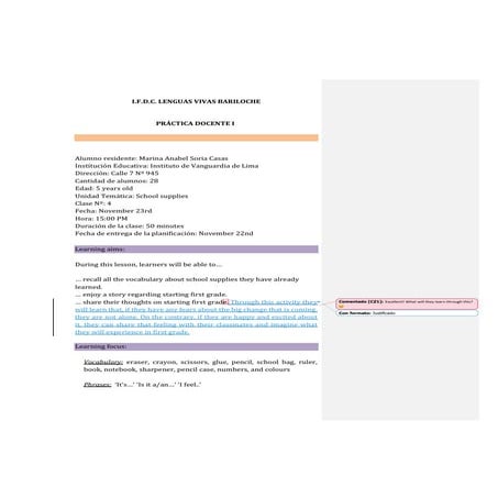 Lesson4 soria-feedback | PDF | Primary Education | Education