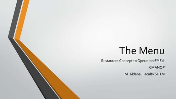 Menu Planning | PPT