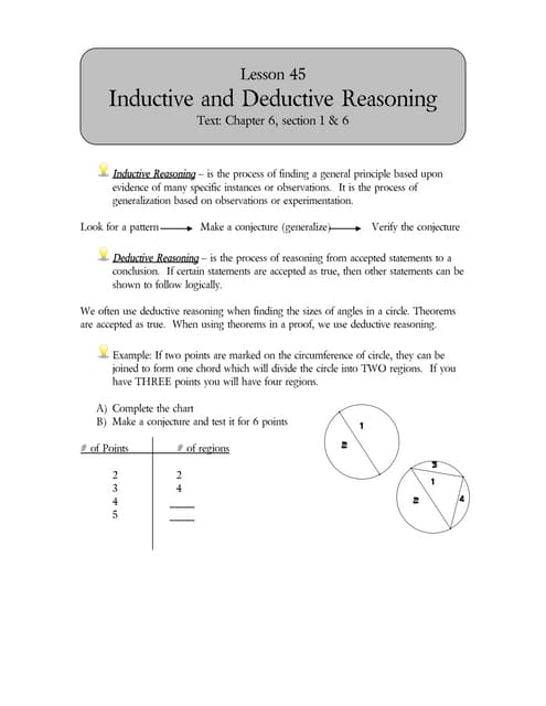 1.3.1 Inductive and Deductive Reasoning | PDF