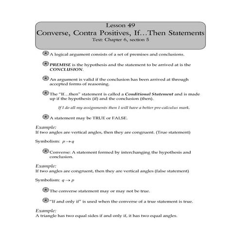 CONVERSE inverse contrapositive statement | PPTX