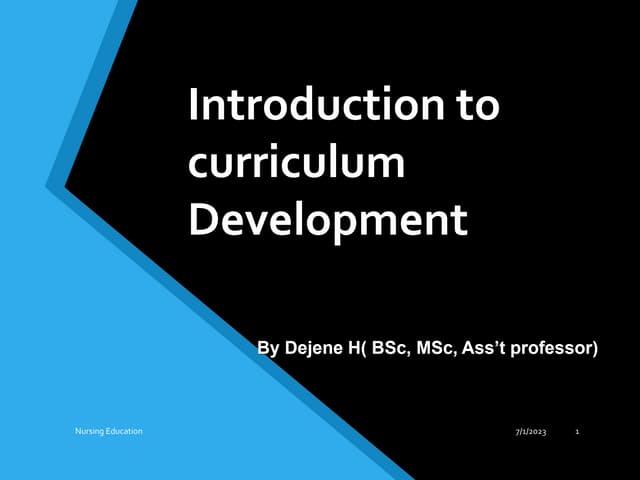 Needs assessment for curriculum | PPT