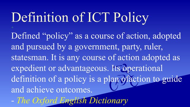 ICT POLICIES, ICT SAFETY ISSUES AND USES OF ICT IN TEACHING AND LEARNING | PPTX