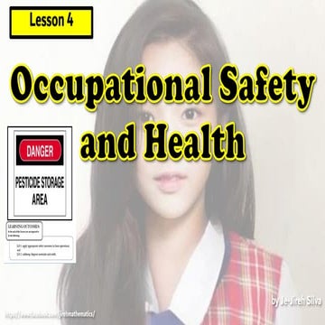 Agri-Crop Production: Lesson 4 occupational safety and health | PDF