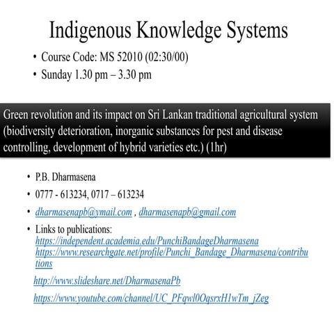 Indigenous Knowledge Systems 4 | PPT