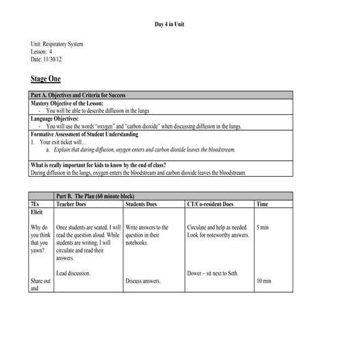 Lesson 4 respiratory system | PDF