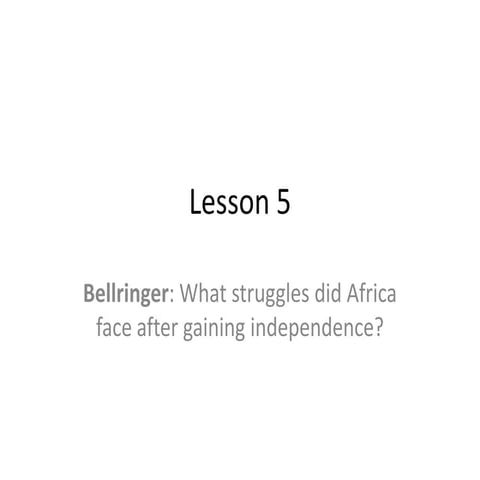 Lesson 5 Issues for Africa Today | PPT