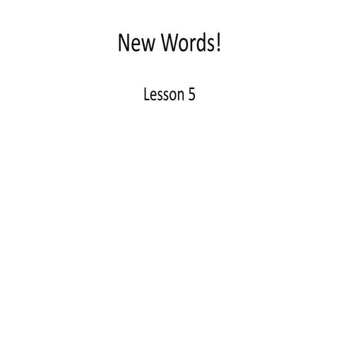 ASL Lesson 5 Vocabulary | PPTX