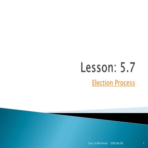 Lesson 5.7 (ten social) Election Process | PPT