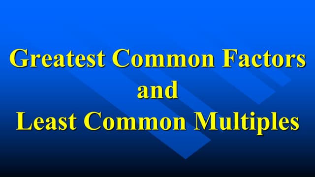 Least common multiple | PPTX