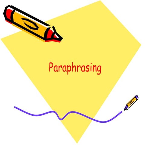 LESSON 5 paraphrasing and summarizing lesson | PPT