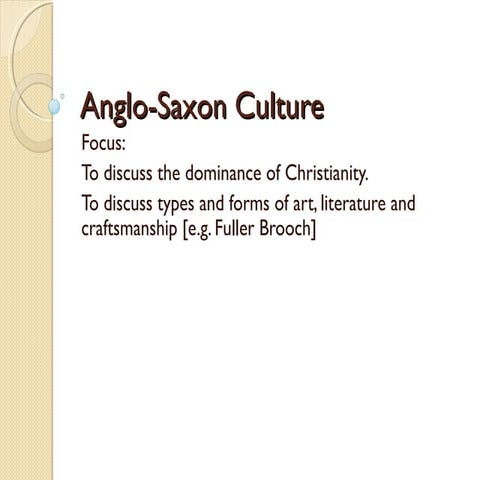 Lesson 5 - Anglo-saxon culture | PPT | Religion & Spirituality