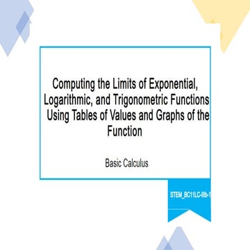 Lesson 5 Computing The Limits Of Exponential Logarithmic And
