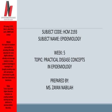 PRACTICAL DISEASE CONCEPTS IN EPIDEMIOLOGY | PPT