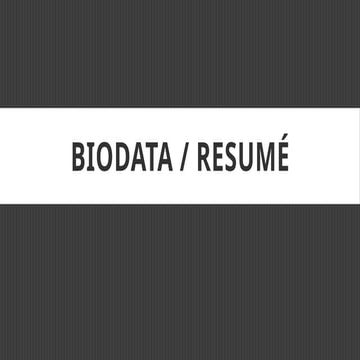 Lesson on How to Write a Resume for Employment | PPT