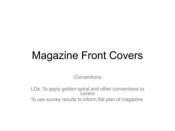 Magazine Cover Terminology | PPT