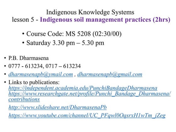 Indigenous Knowledge Systems for Agriculture | PDF | Agriculture ...