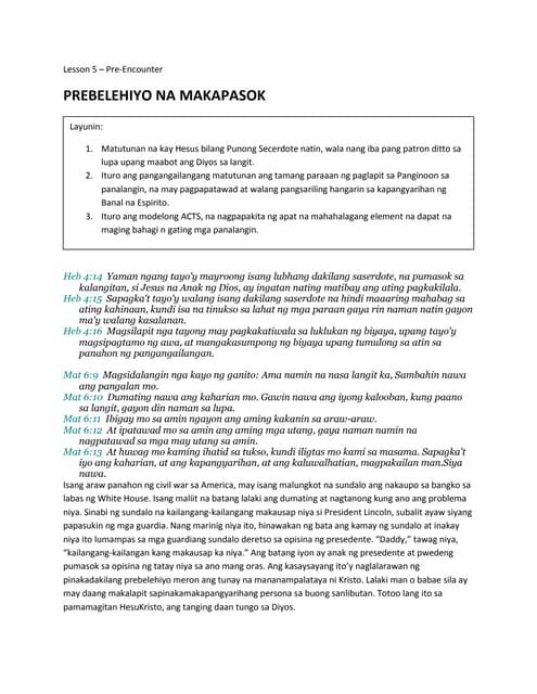 Lesson 7 pre encounter | PDF