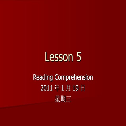 Lesson 5 reading comprehension b 1 (1) | PPT