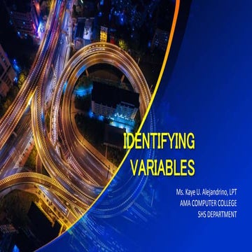 Lesson 5 variables | PPTX