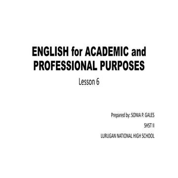English for Academic and Professional Purposes Module 1: Lesson 6 ...